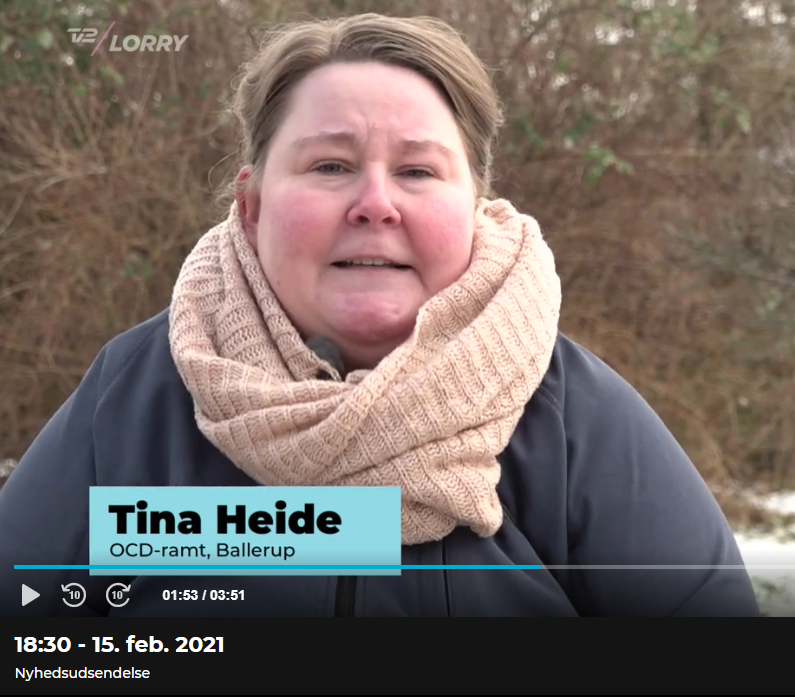 Tina Heide medvirker i indslag om OCD på TV2 Lorry - OCD-foreningen